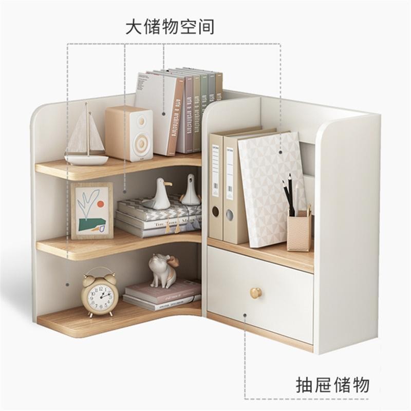 Desktop Corner Bookshelf Storage Rack Office Station Desk Desk Storage ...