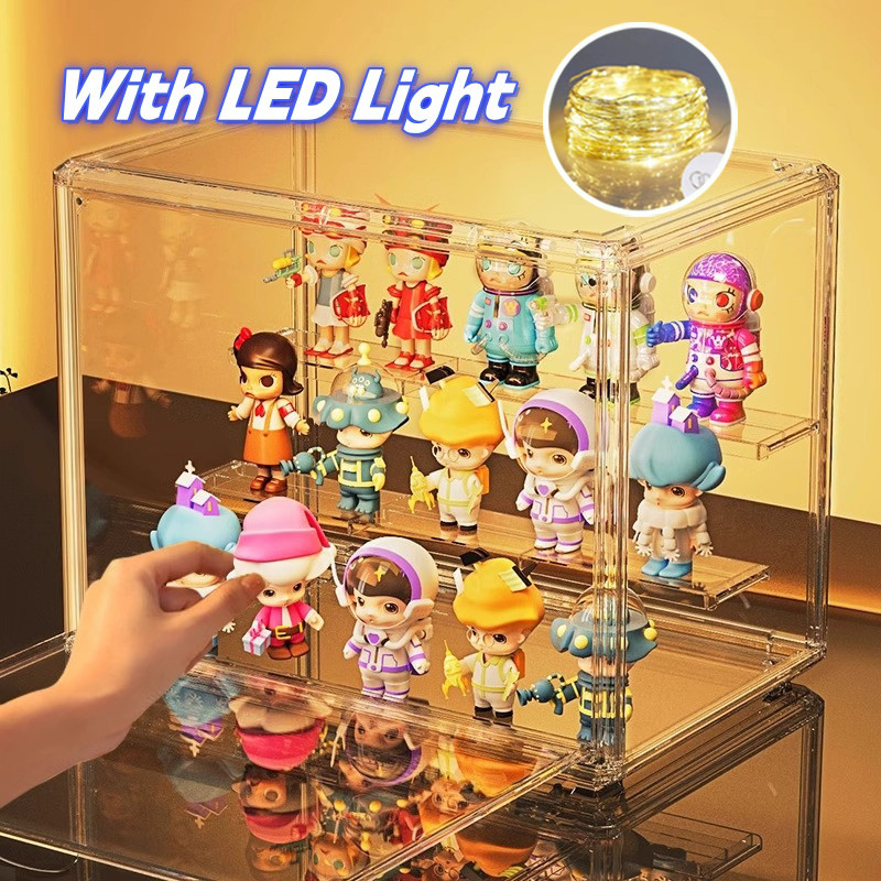 Acrylic Display Case Transparent Toy Display Boxes Stackable Magnetic ...