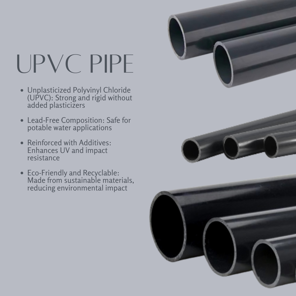 UPVC Drinking Water Pipe 4M High Quality Water Supply Pipe 1/2'' ,3/4 ...