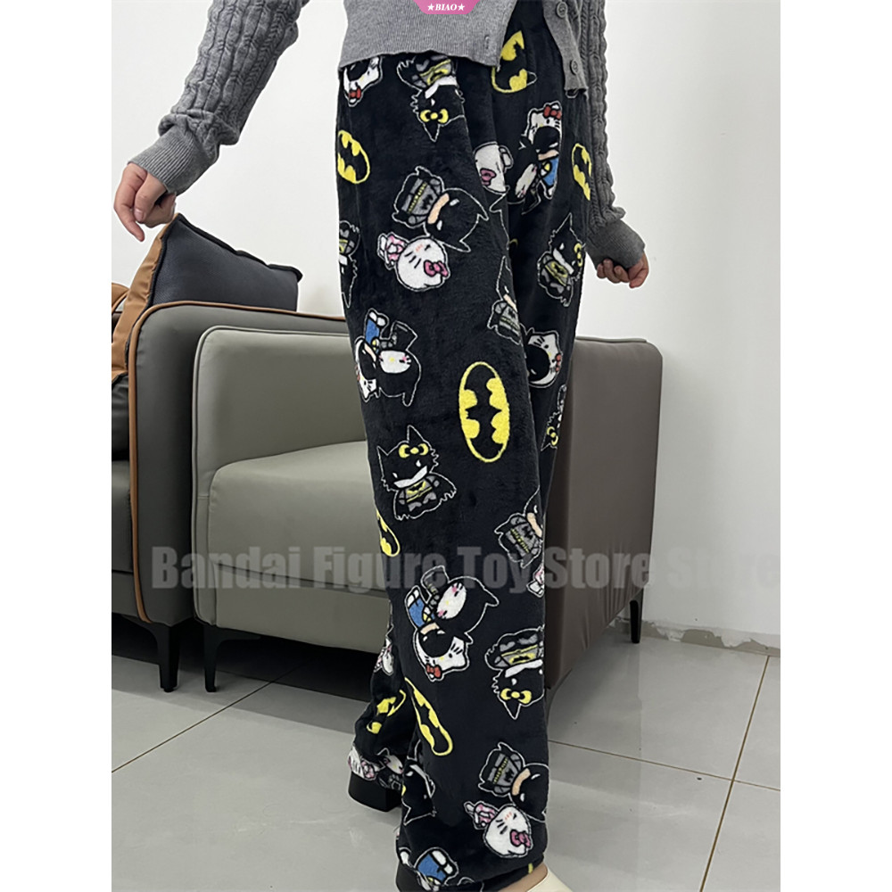 Winter Cartoon Warm Pajama Pants Batman hellokitty Pajama Pants Coral ...