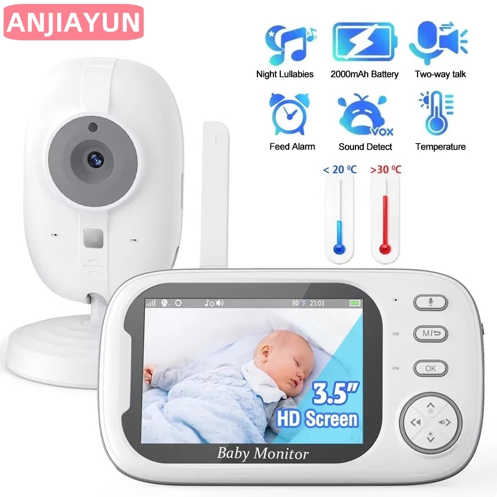 Wireless Video Baby Monitor 3.5 inch Night Vision Temperature ...