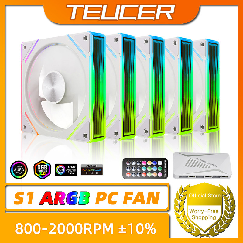 TEUCER Prism S1 ARGB PC Fan 120mm Computer Case Fan Kit Water Cooler ...