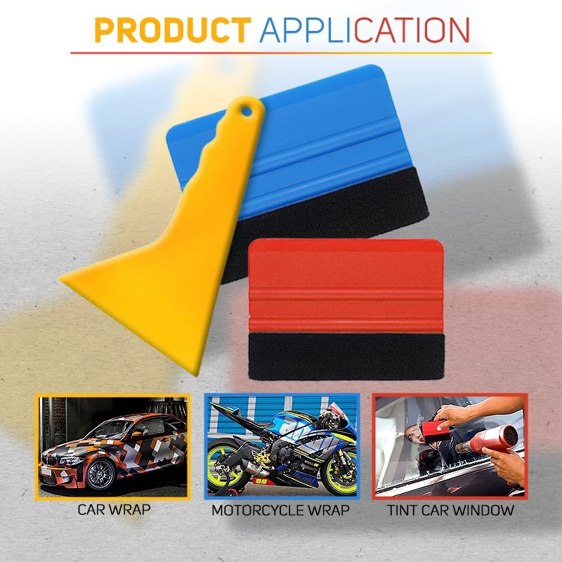 Plastic Lightweight Triangle Squeegee and Triangular Film Scraper for Car Sticker Decals ...