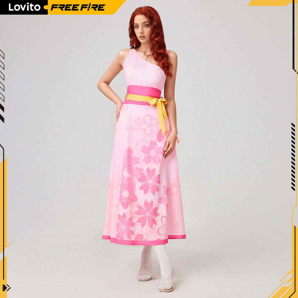 Lovito x Free Fire DENSHO Wafuku Bundle Women Elegant Floral Pattern ...