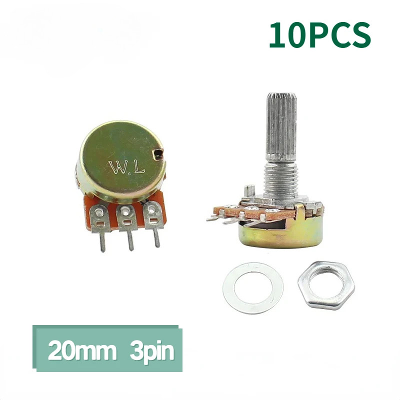 10PCS Potentiometer Resistance WH148 20mm 3Pin 1K 2K 5K 10K 20K 50K ...