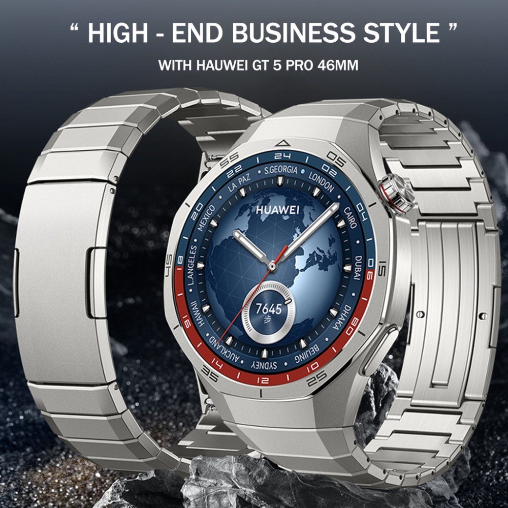 Original No Gaps Luxury Titanium Strap for Huawei Watch GT 5 Pro Metal ...