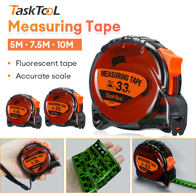 TaskTool Metro Measuring Tape Metric Tape Measure Fluorescerous Self ...