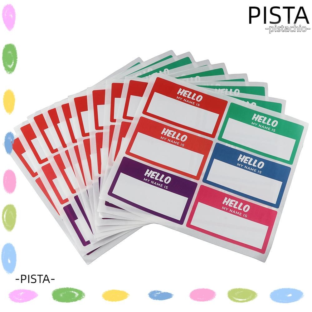 PISTA Name Tags, Self-Adhesive Colorful My Name is Stickers, 10 Sheets ...