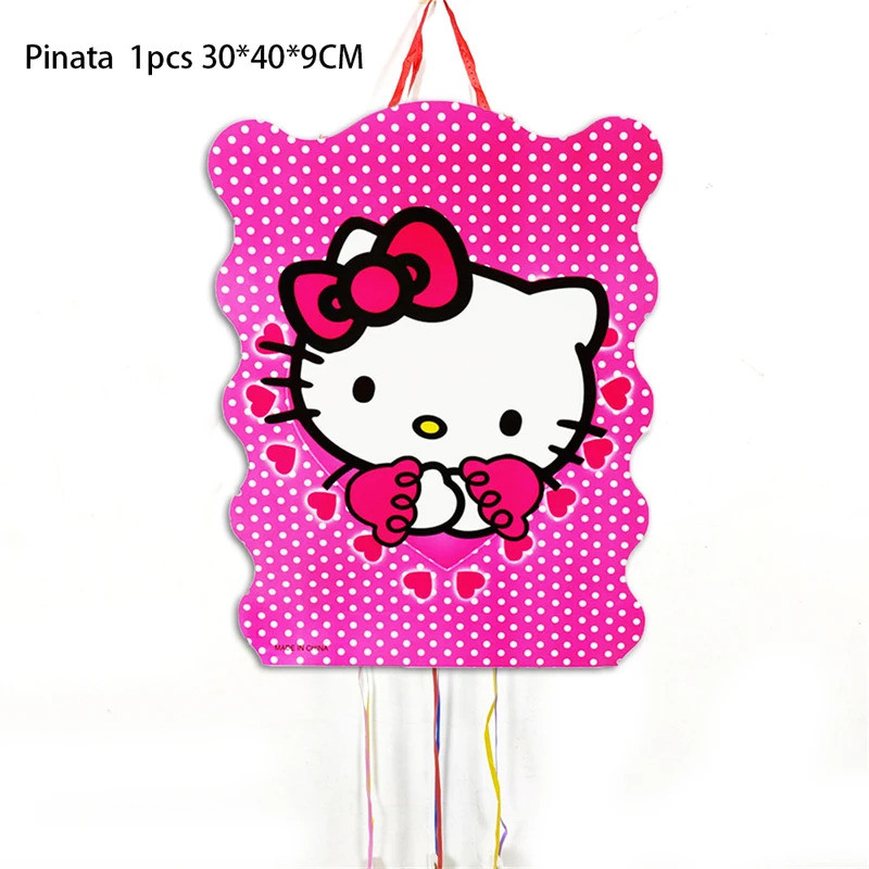 Cute Pink Cartoon Cat Children's Birthday Party 1pcs/lot Deco Piñata ...