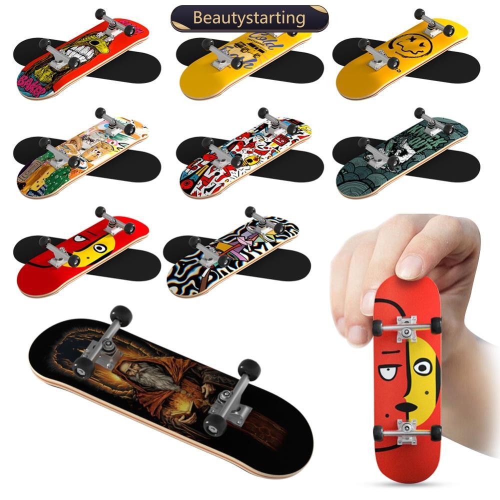 BEAUTYSTARTING Wooden Fingerboard Fingerboard Set Finger Scooter Finger ...