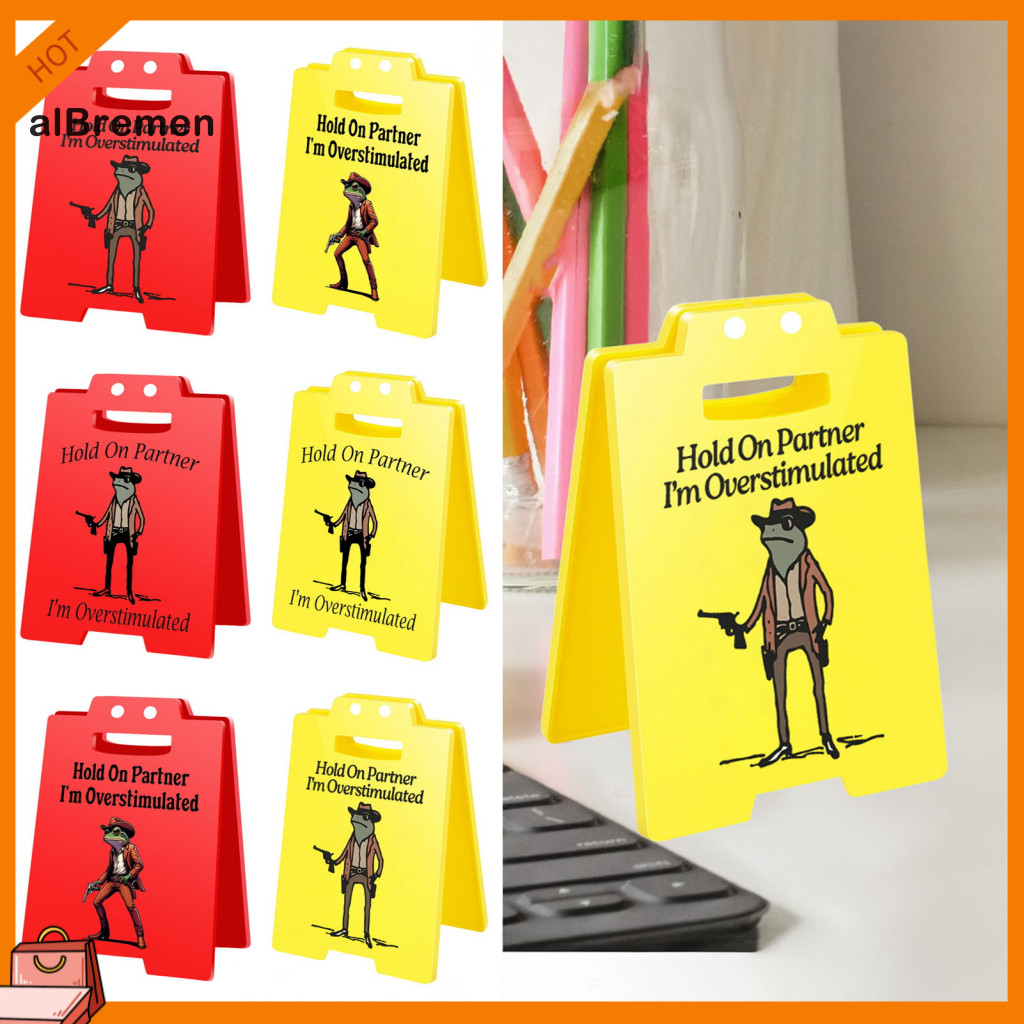 (New) Acrylic Warning Sign Decorative Table Sign Funny Cowboy Frog Desk ...