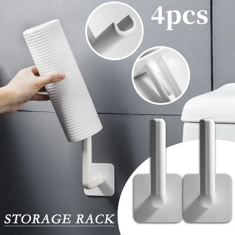4pcs L-shaped Self-adhesive Hook Wall Hook for Bathroom Towel Storage ...
