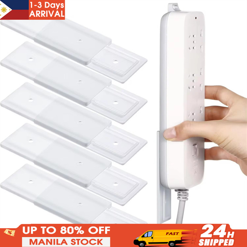 Strong Self-adhesive Wall-Mounted Plug Stable Fixer Row Plug Holder ...