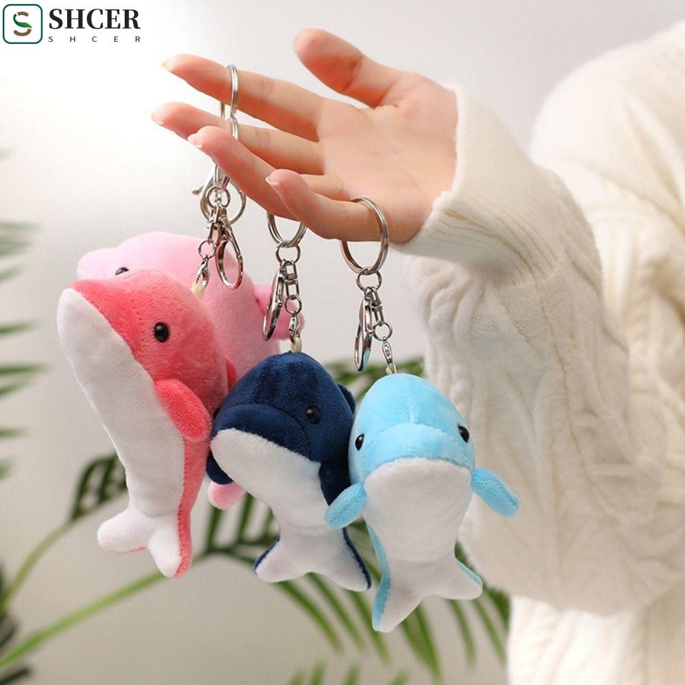 SHCER Dolphin Plush Doll Keychain, Bag Pendant Ocean Animal Stuffed ...