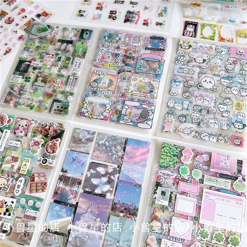 10 Sheets Cartoon Glitter Sticker Bear Rabbit Retro Stickers DIY ...