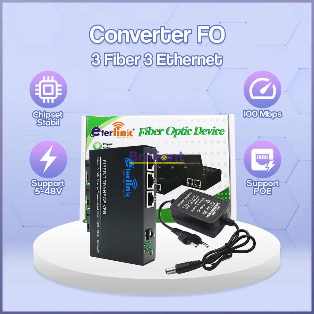 10/100m single mode 3FO 3LAN 3F3E Reverse POE Media Converter | Shopee ...