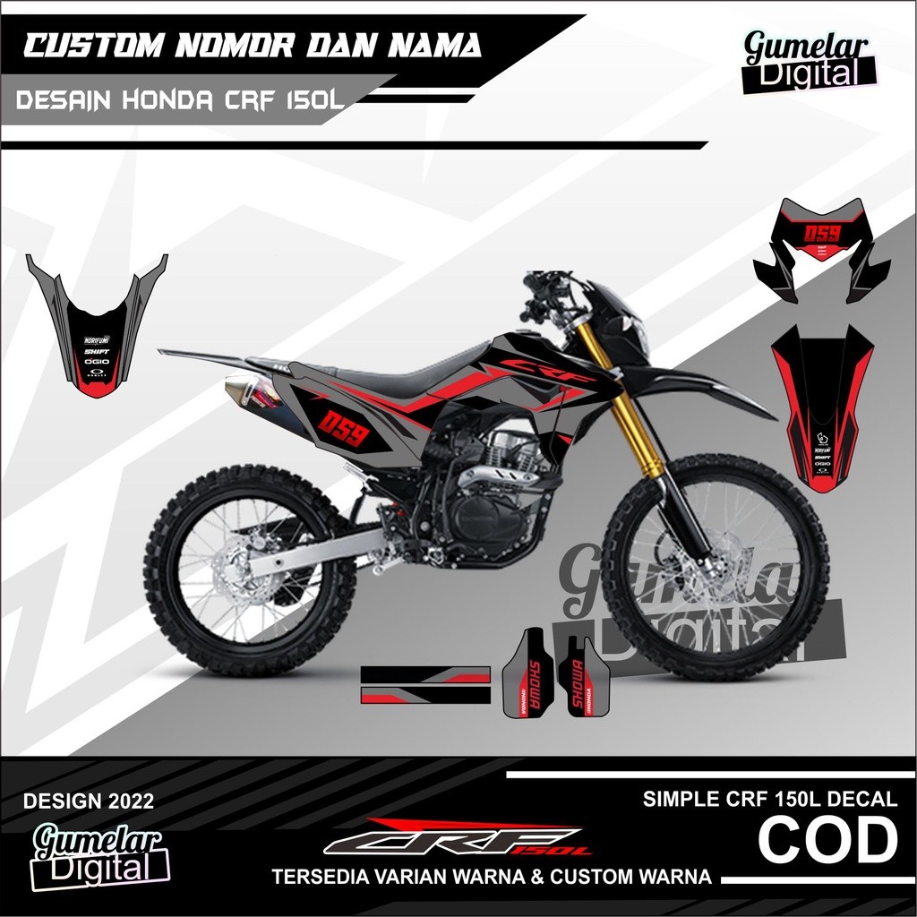 Latest SIMPLE HONDA CRF 150 L FULL BODY STICKER DECAL | Shopee Philippines
