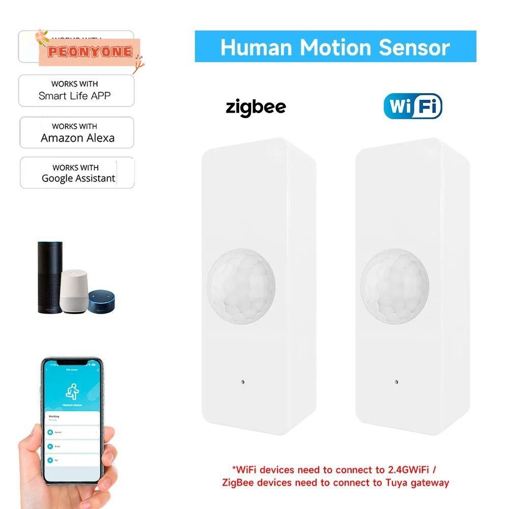 PEONYR Motion Sensor, WiFi/Zigbee Smart Human Body Motion Detector, 105 ...