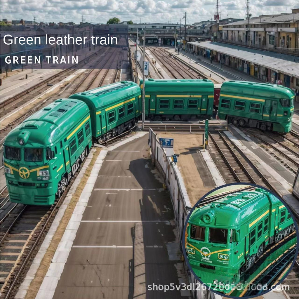Super Long Train Toy Simulation Warrior High-Speed Rail Green Leather ...