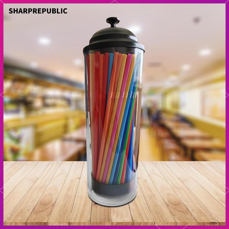 [Sharprepublic] Drinking Straw Container Multipurpose Straw Dispenser ...