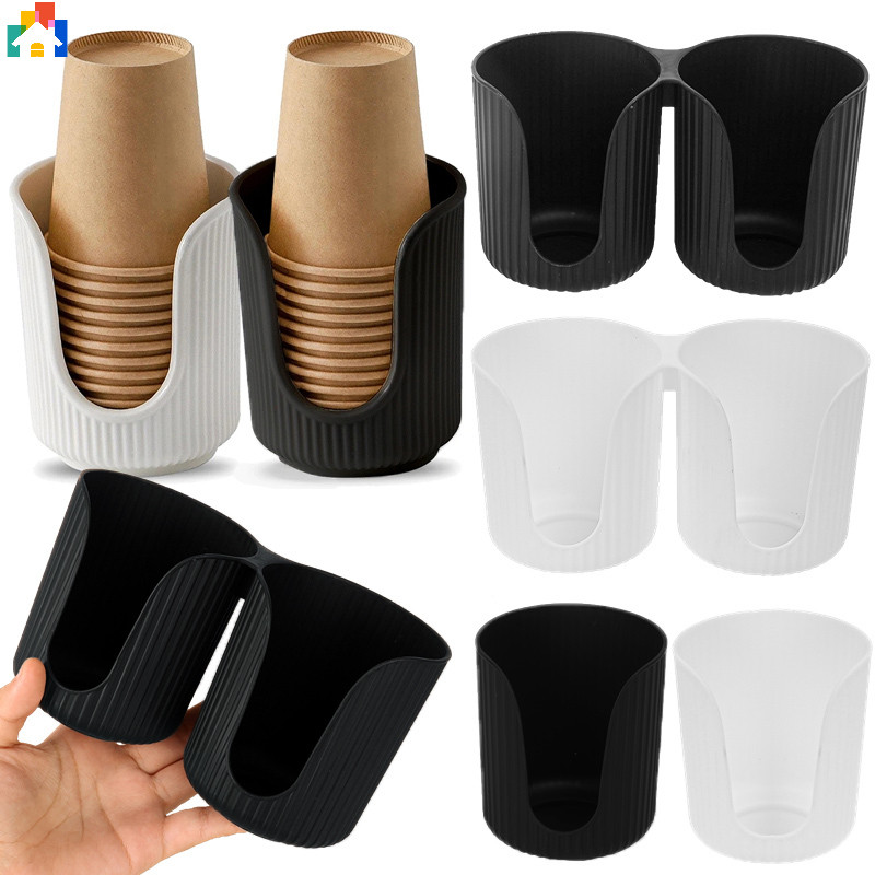 Portable Disposable Paper Cup Storage Racks Practical Plastic Double ...