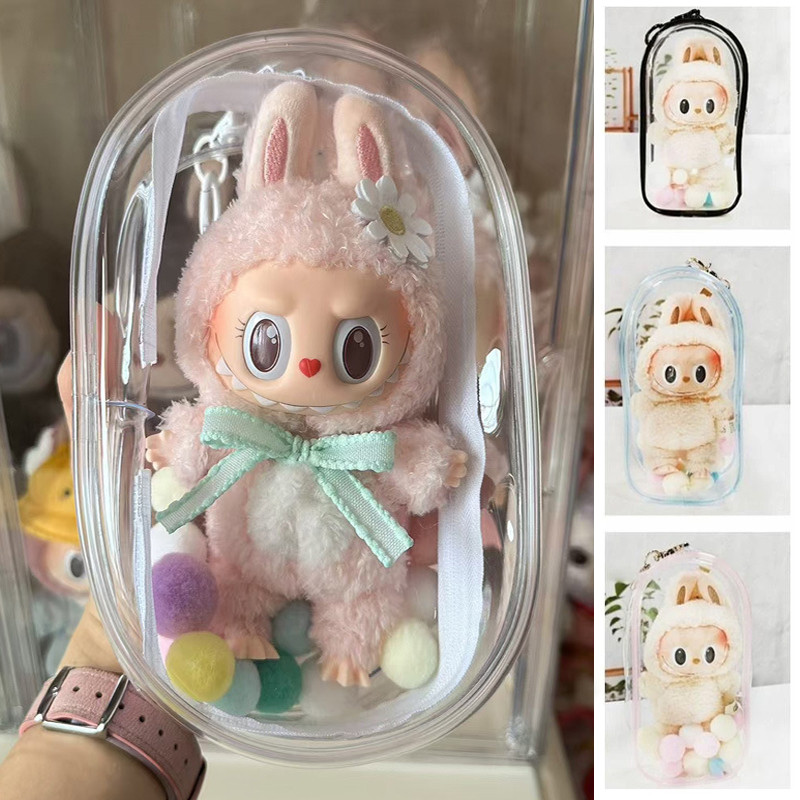 Labubu Bag, Transparent Multicolor Doll Display Box,17cm Labubu V1 V2 ...