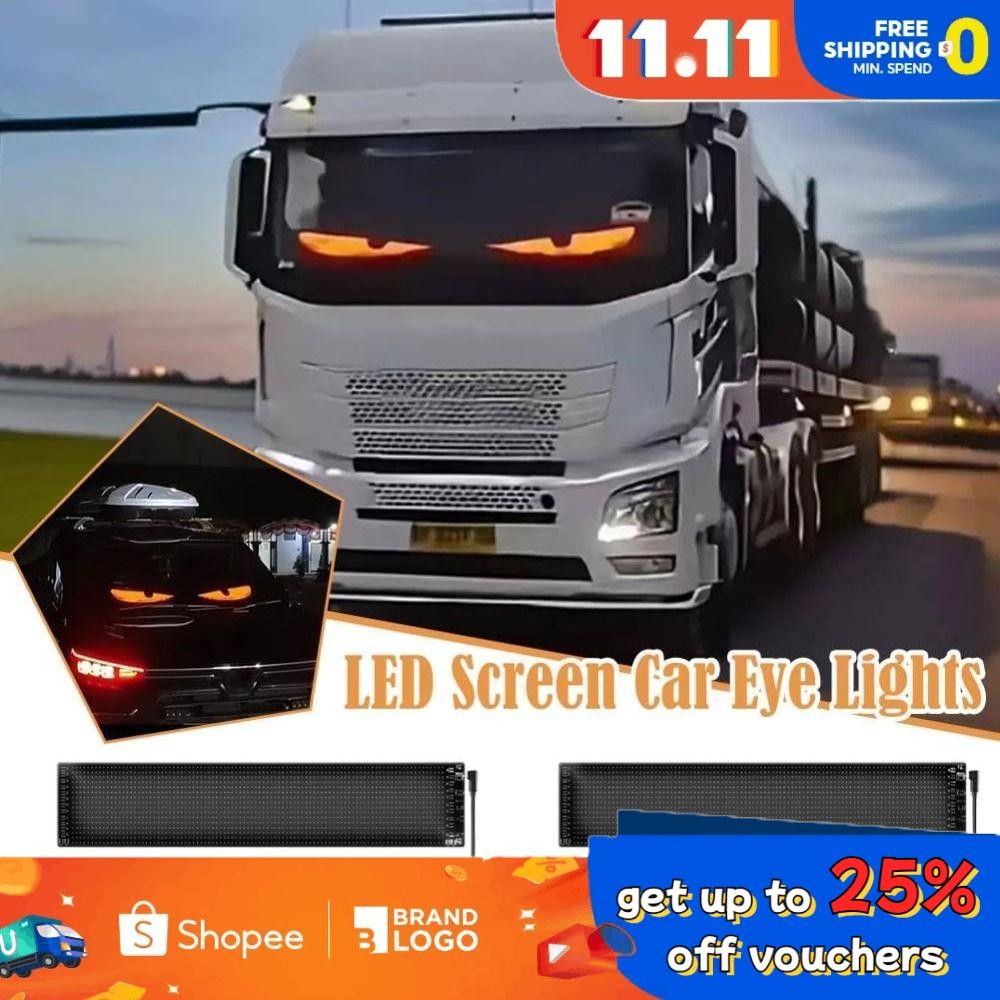 ATHALF Car LED Display, Programmable Flex Bluetooth Display Devil Eyes ...