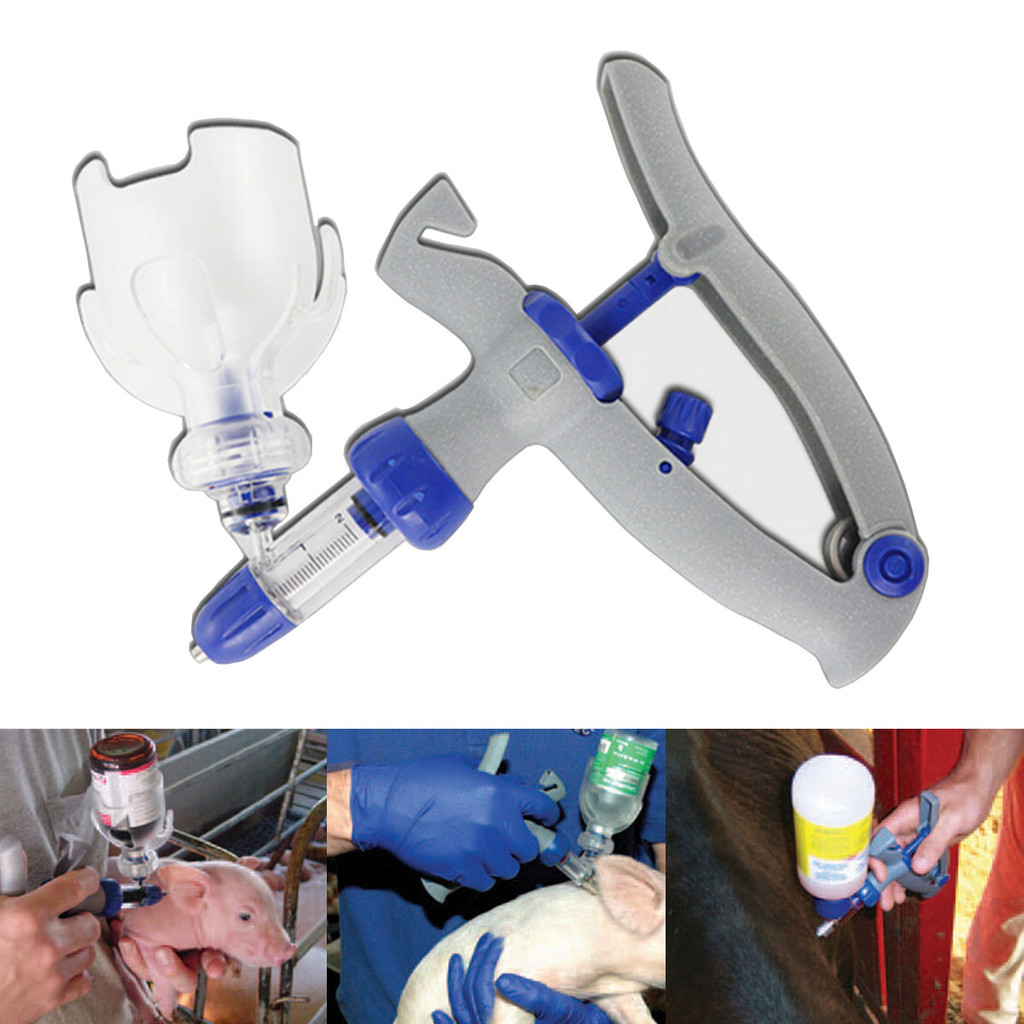 5ml Adjustable Automatic Self Refill Injector Syringe Livestock Cattle ...