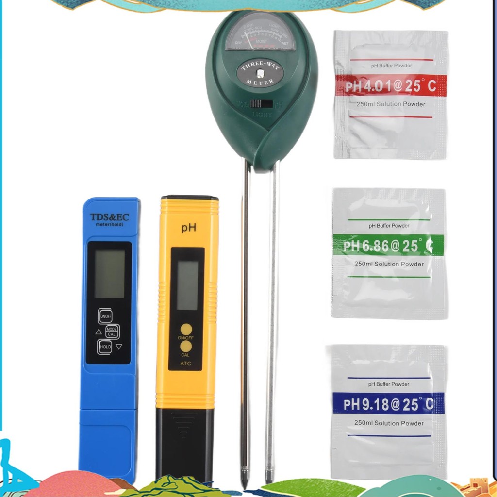 3 Pack PH Meter TDS PPM Meter and 3 in 1 Soil PH Tester PH/EC Digital ...