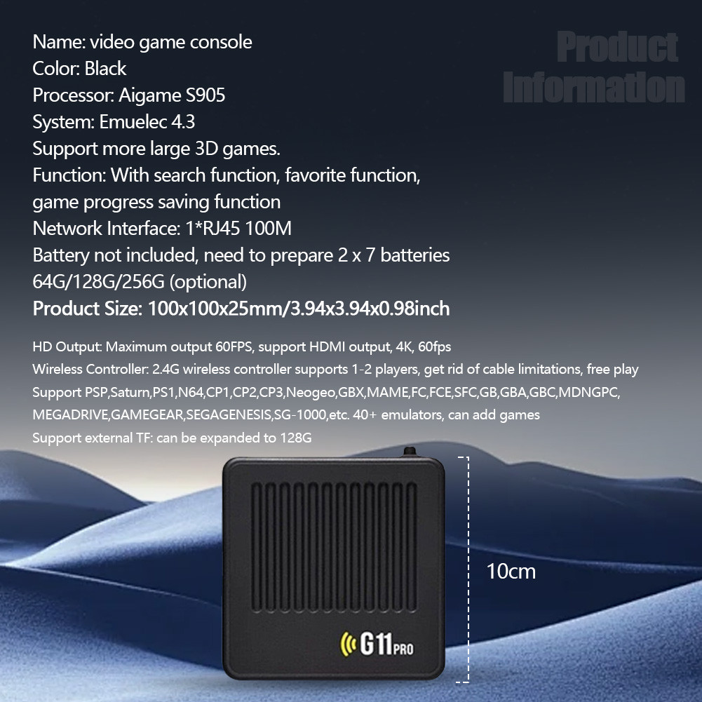 G11 Pro Retro Game Box 4K HDMI-Compatible Output with 2.4G Wireless ...