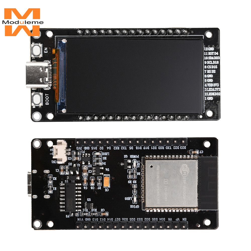 ESP32 1.9-Inch LCD Screen Wifi Bluetooth Development Board Onboard ESP32-WROOM-32 Module Type-C ...