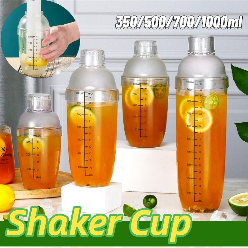 350/500/700/1000ml Acrylic Milk Tea Shaker Cocktail Juice Shaker Bottle ...