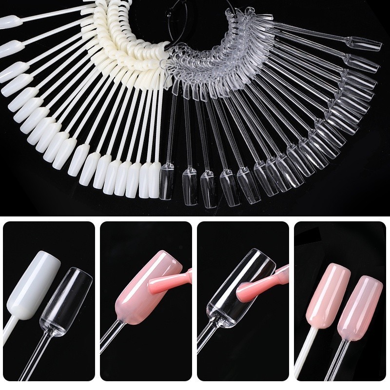 50 Nail Color Card Clear Nail Swatches Color Card Display Nail Polish ...