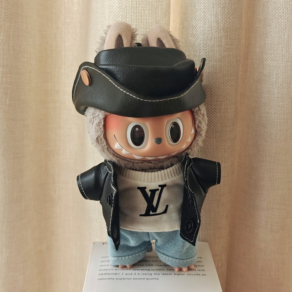 Labubu Clothes| LA Brown Leather Suit|for 15cm 17cm labubu v1 v2 ...