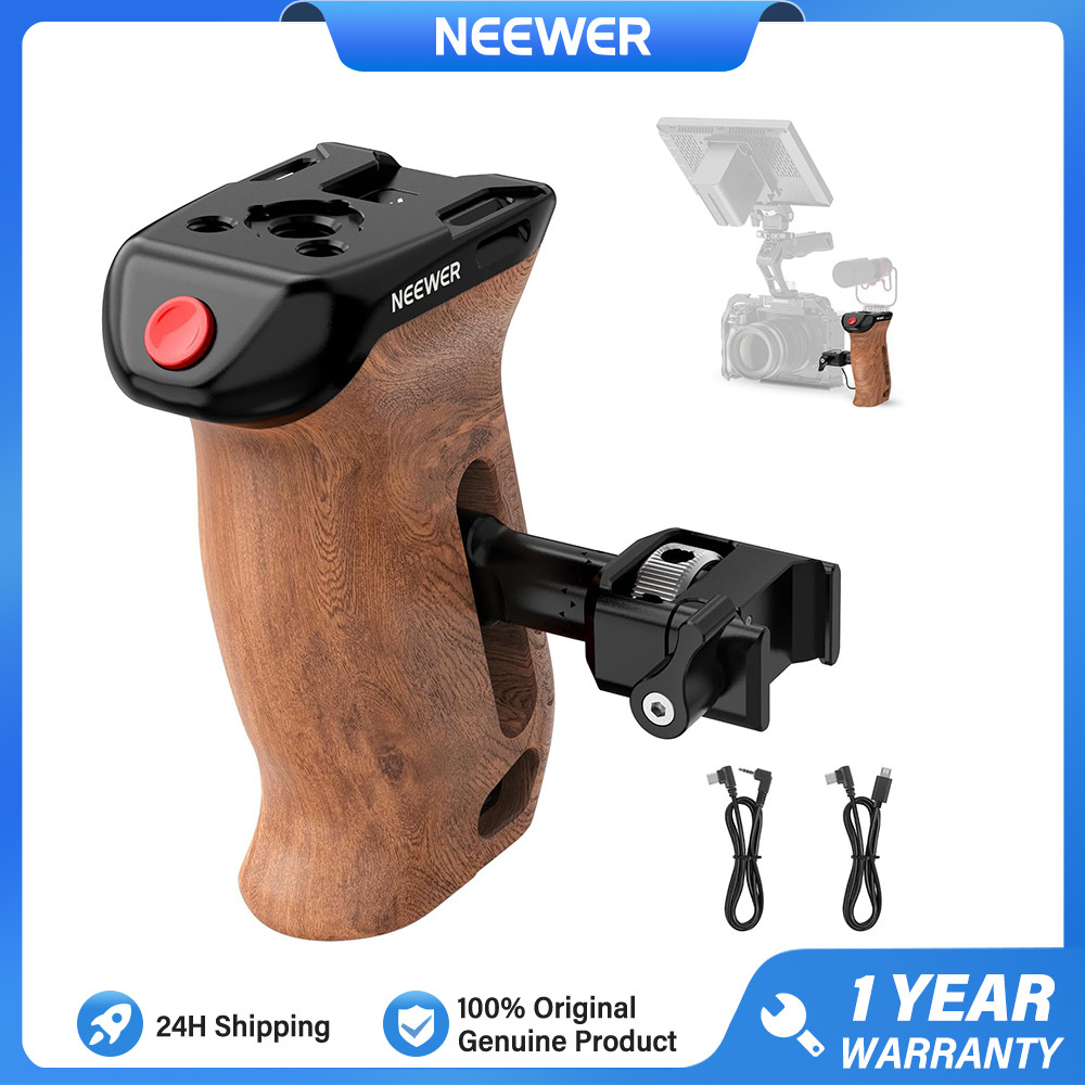 NEEWER Wooden Side Handle with Record Start/Stop Remote Trigger ...