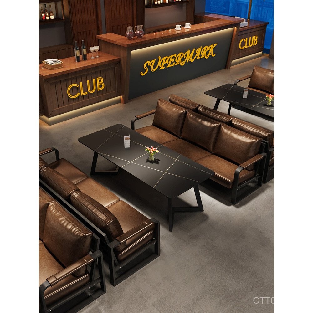 Barbecue Restaurant Bar Industrial Style Combination Bar Booth Table ...
