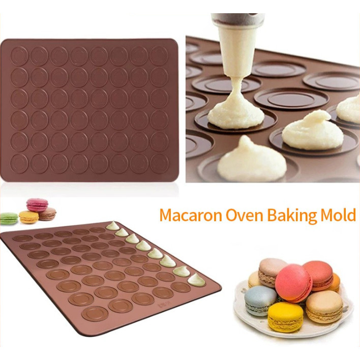 30 Cavity Macarons Baking Silicone Mat Non-Stick Pastry Macarons Mold ...