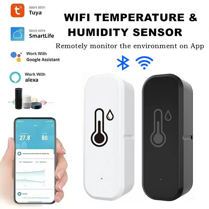 Tuya WiFi Smart temperature sensor Home temperature humidity sensor Smart life with Alexa and ...