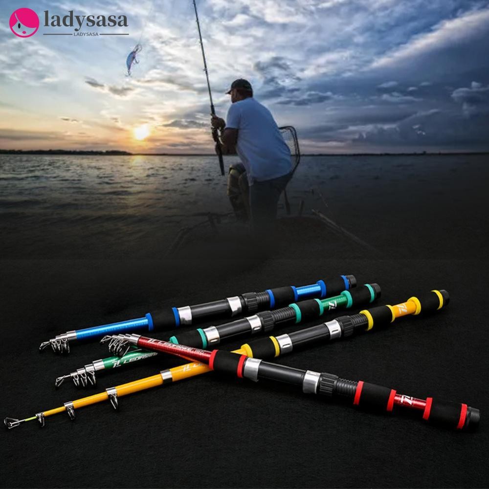 Ladysasa 1.8M Extendible Multi-Section Fishing Rod Portable Fiberglass ...