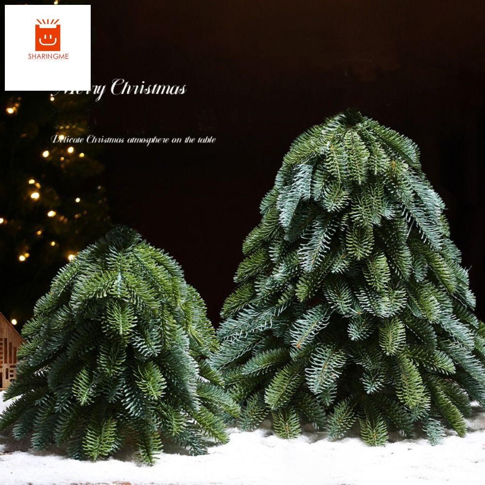 SHARINGME Mini Christmas Tree, Tower Shaped Handmade Mini Snow Pine ...