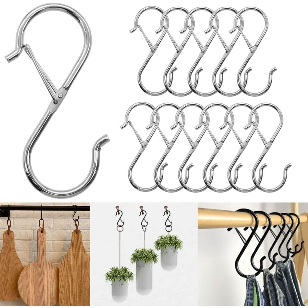 Windproof S-Shape Hooks with Buckle / Stainless Steel S-Shape Hook ...