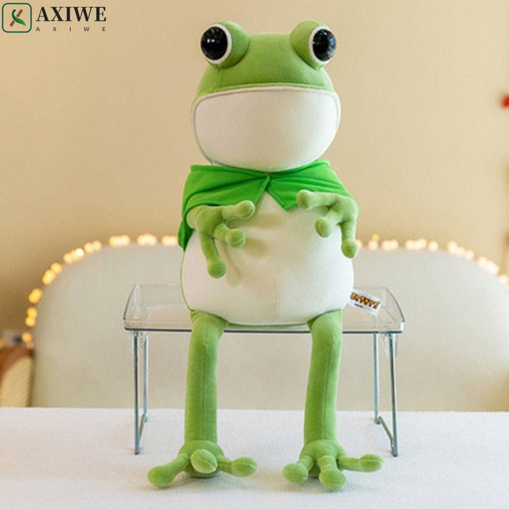 AXIWE Frog Plush Toy, With Cloak Soft Green Frog Doll, Stuffed Toy ...