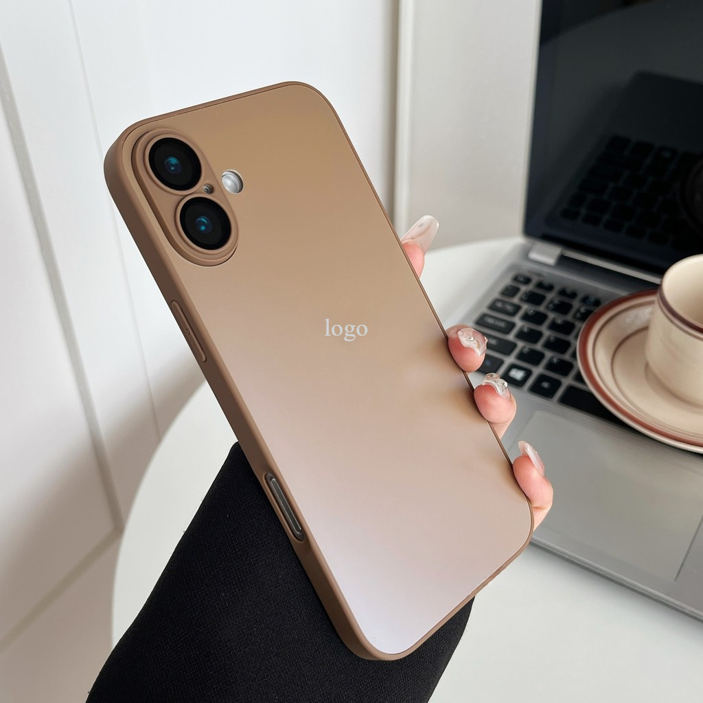 with logo Classic Durable AG Matte Glass Case for IPhone 16 15 14 PLUS ...