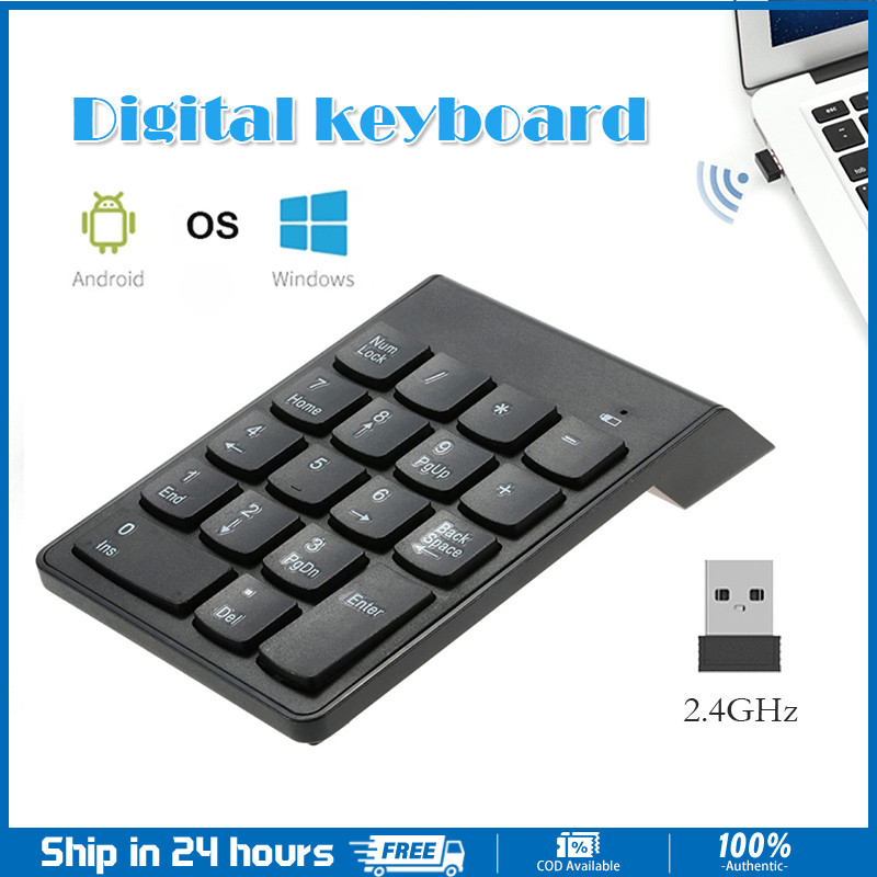 Keypad Mini Wireless Numeric Keypad 18 Keys Digital Keyboard Numpad For PC Laptop Desktop ...