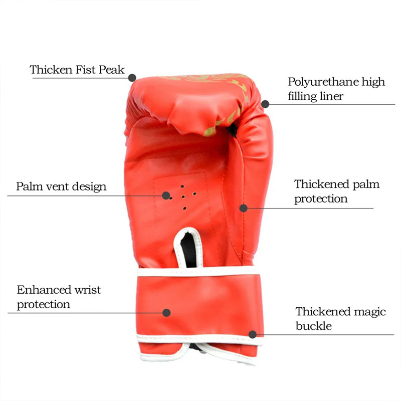 LFE Boxing Gloves PU Tiger print Leather Sanda Training Glove for Adult ...