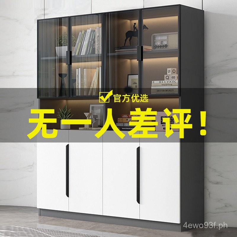 Bookcase with Glass Door Dust-Proof Light Luxury Wall Locker Hand-Made ...