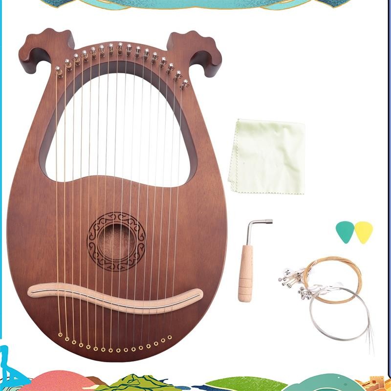 Lyre Harp, 16 String Mahogany Body String Instrument Body Instrument ...