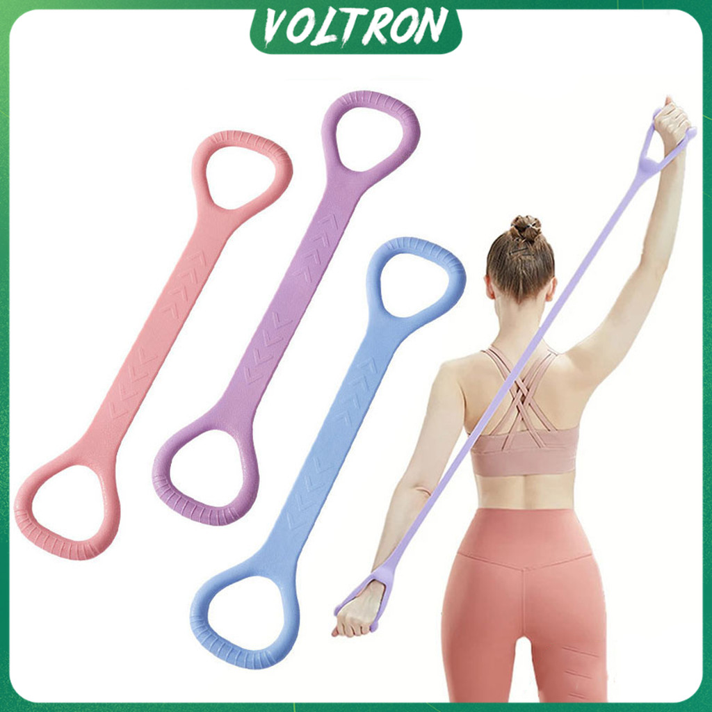 8 Shape Puller Yoga Elastic Band Training Shoulder Slim Back Stretching ...