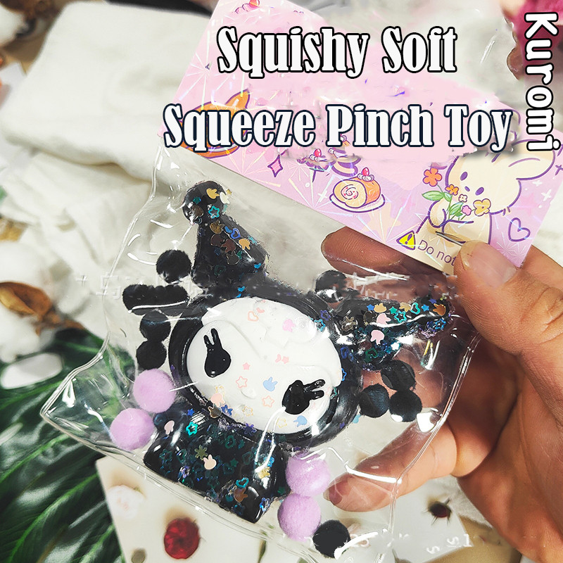 Kuromi Squishy Soft Sticky Stress Relief Relax Toys Kawaii Blingbling ...