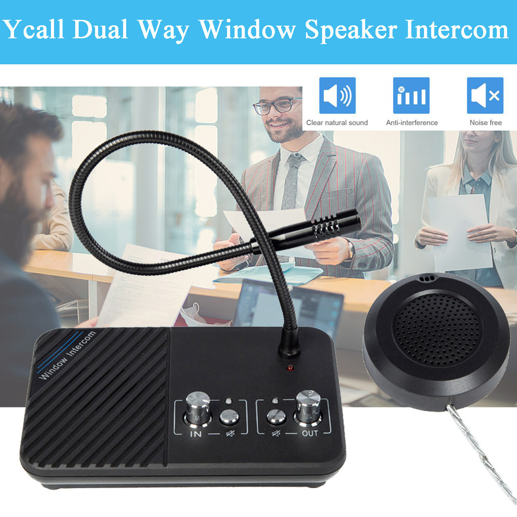 Window Intercom Speaker System Dual Way Intercommunication Microphone ...